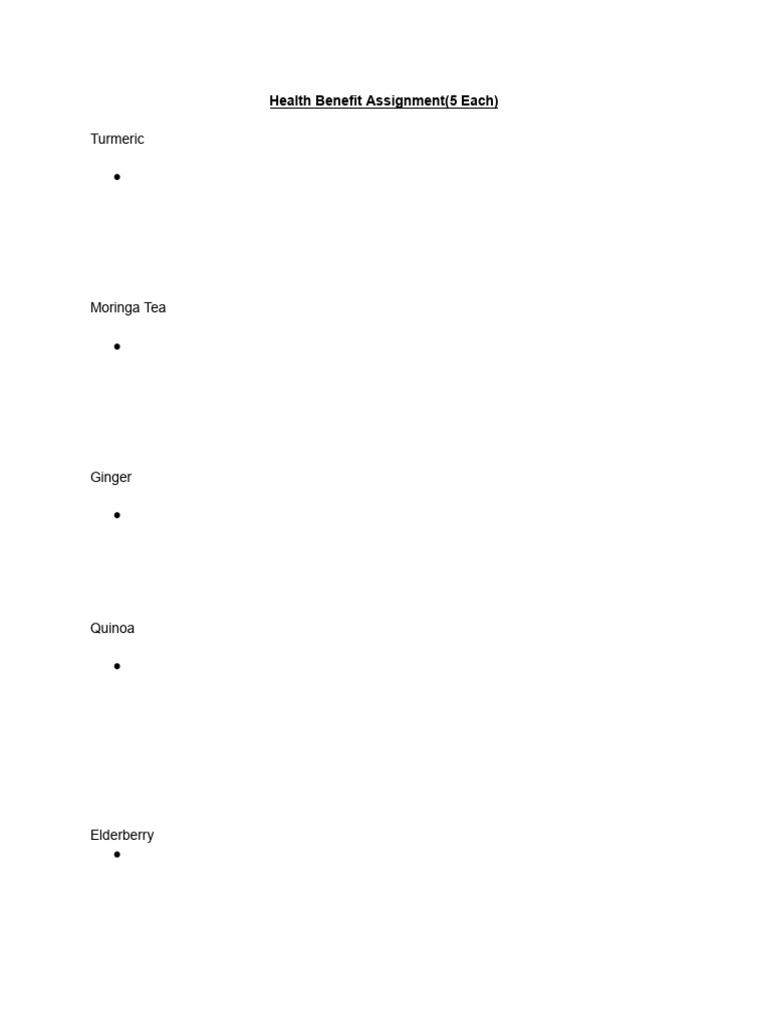 (Template) Health Benefit Assignment | PDF