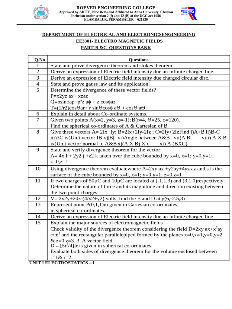 Ee3301-Emf-Part B&C | PDF | Waves | Maxwell's Equations