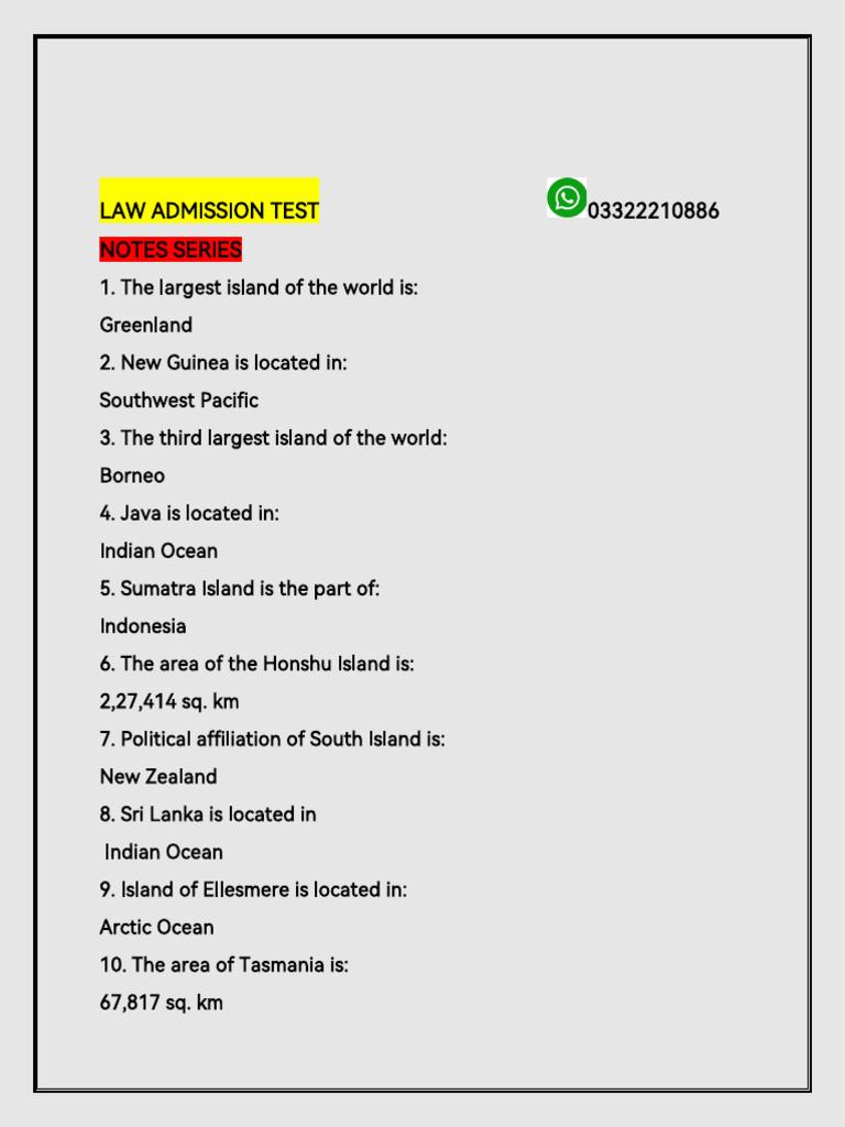 Major Islands of the World Overview | PDF