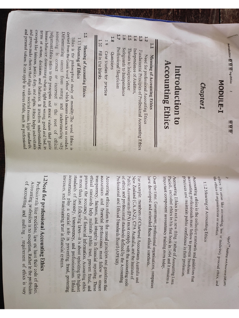 Audit CHPT 1 (Introduction To Accounting Ethics) | PDF