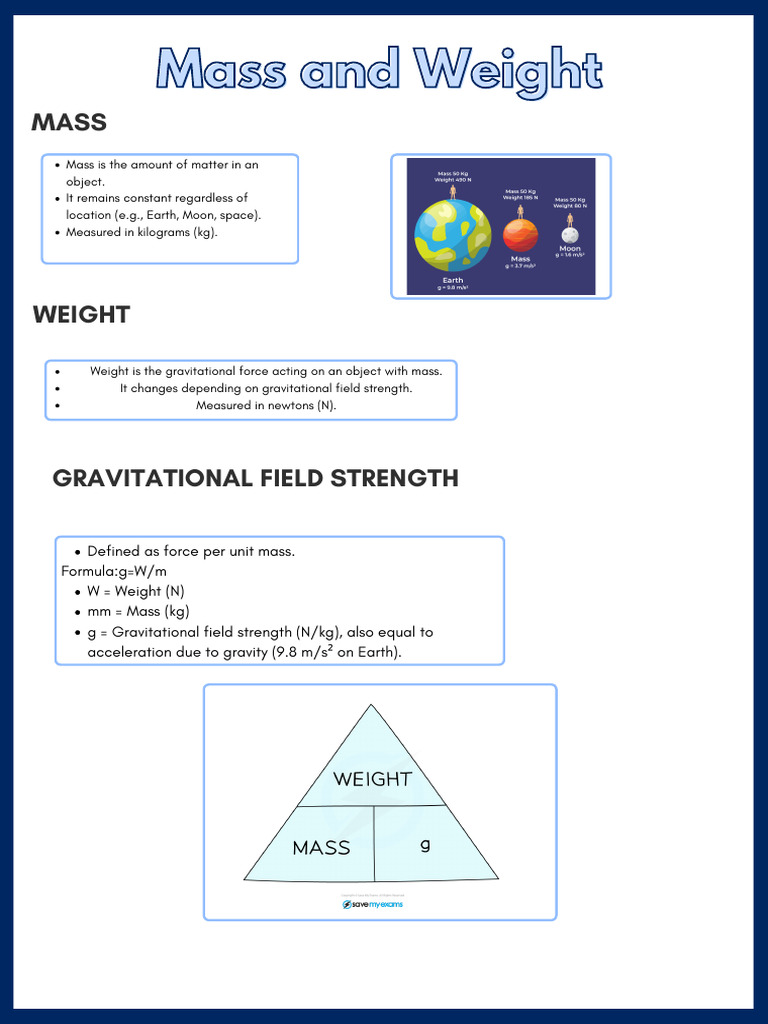 Mass and Weight | PDF