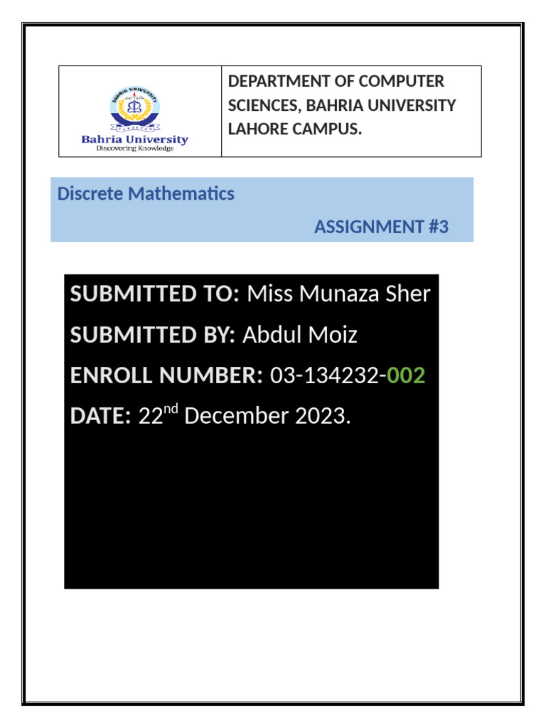 Abdul_Moiz_Discrete_Mathematics_Assignment_3 | PDF