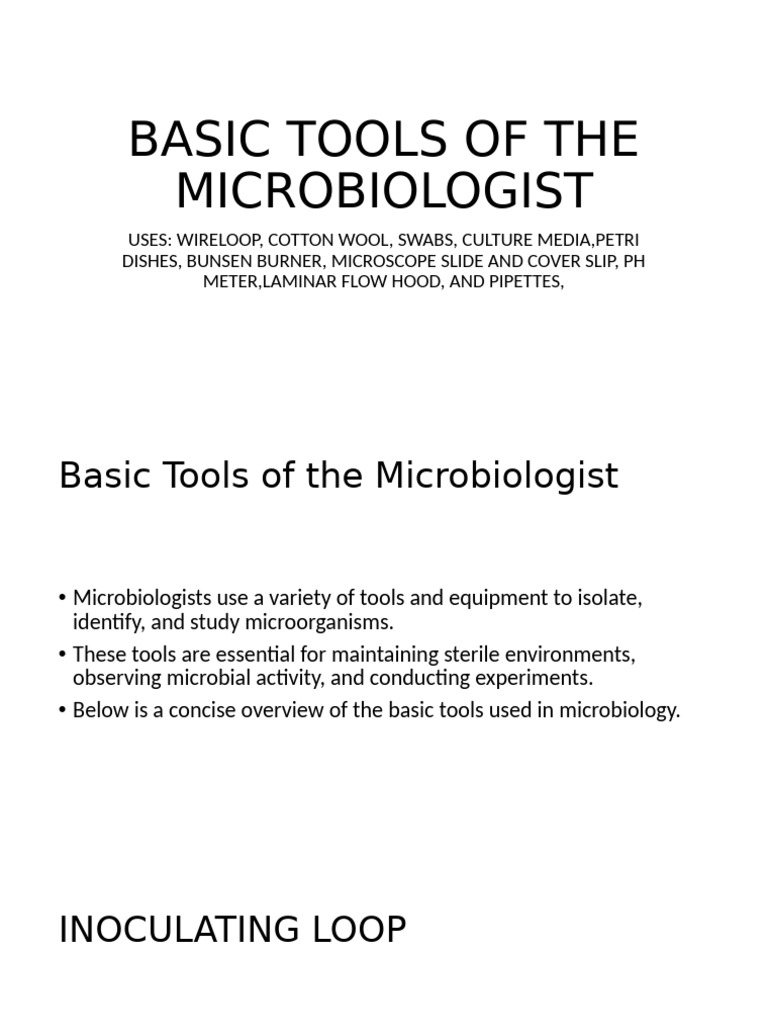 Basic Tools of The Microbiologist | PDF | Growth Medium | Sterilization ...