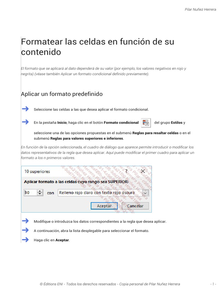 Formatear Las Celdas en Función de Su Contenido | PDF