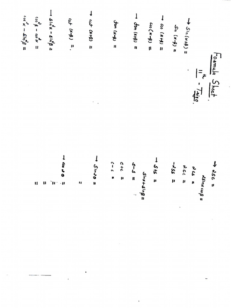 Trigo Formulas | PDF