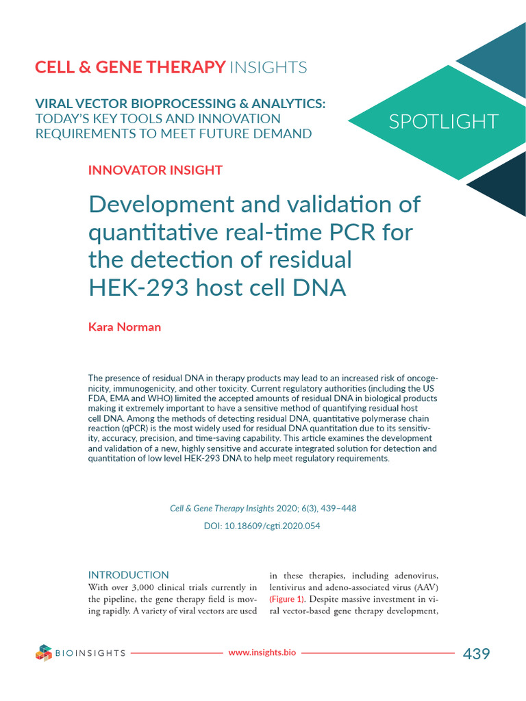 Development Validation Quantitative Qpcr Article | PDF | Real Time Polymerase Chain Reaction ...