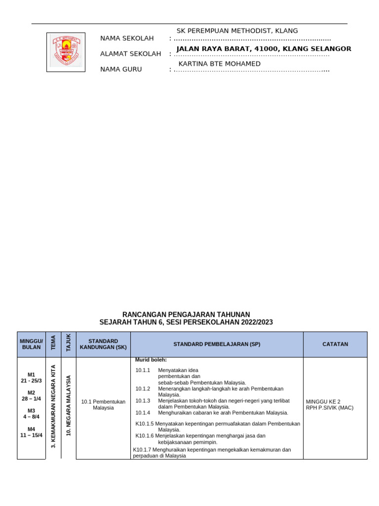 Cover RPT SJ d6 2022 2023 | PDF
