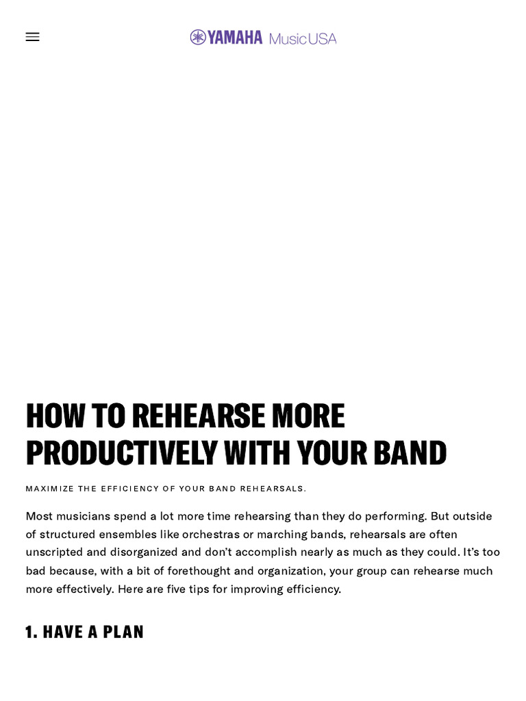 How To Rehearse More Productively With Your Band | PDF | Musicology ...