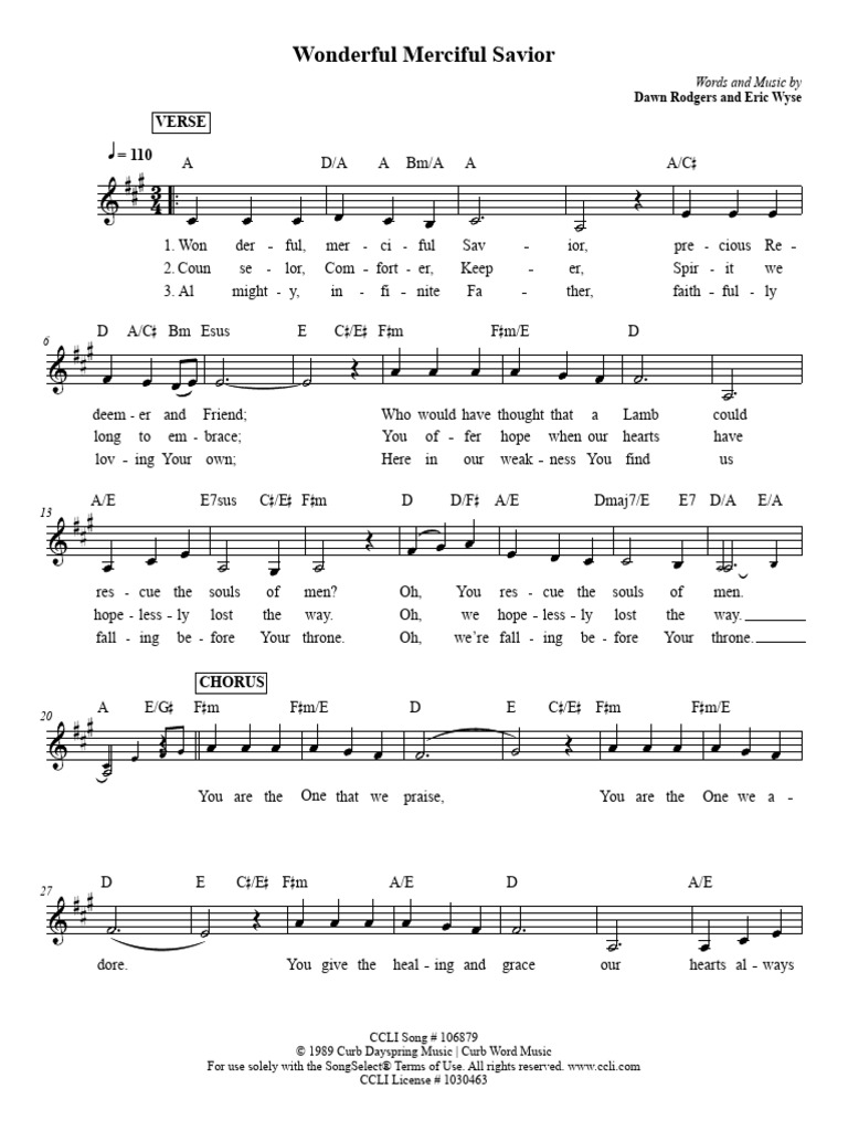 Wonderful Merciful Savior-lead-A | PDF