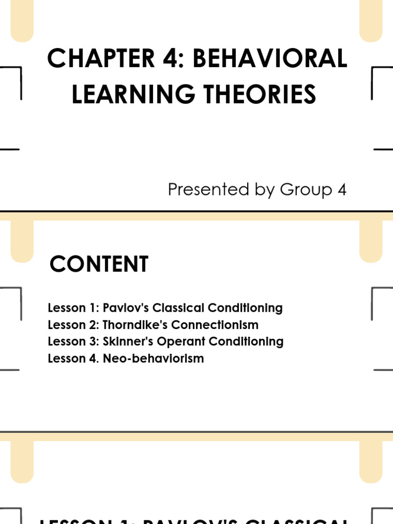 Behavioral learning learning theories | PDF | Classical Conditioning | Reinforcement
