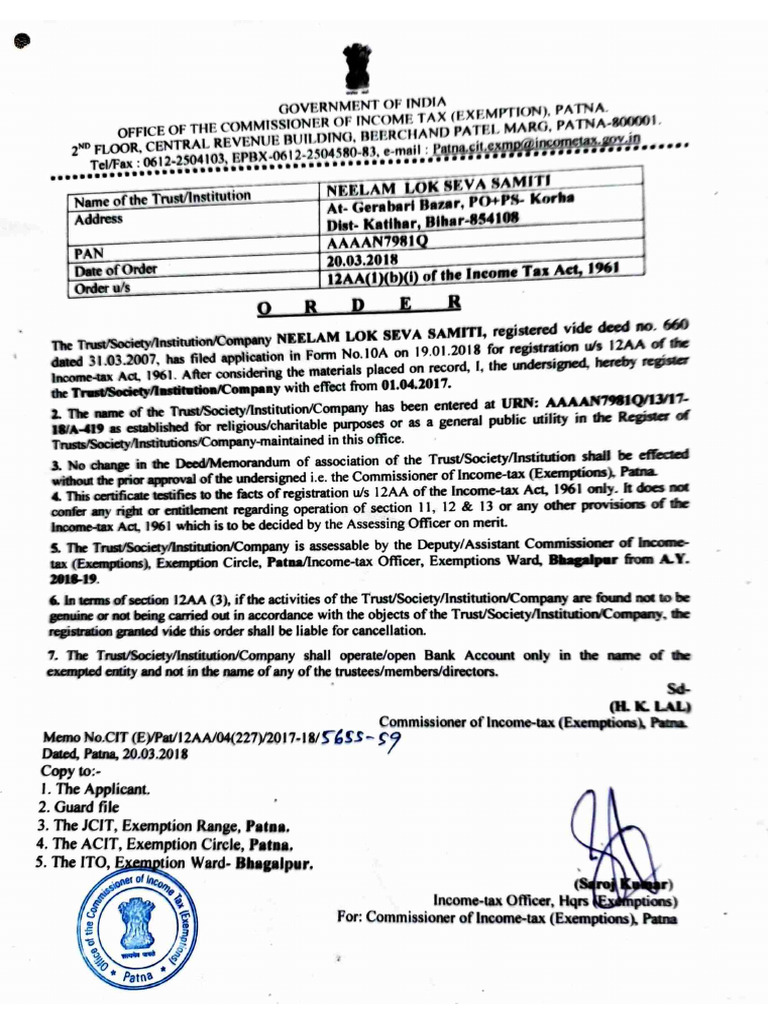 NLSS, 80G, 21A, Certificate | PDF