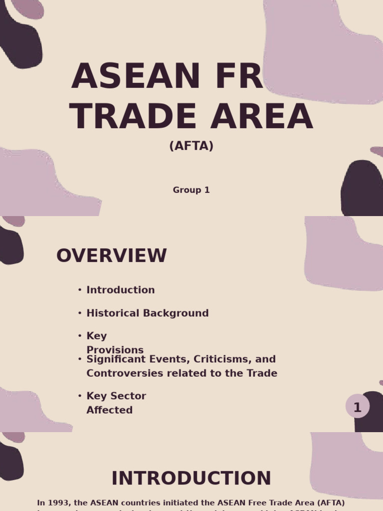 Overview of ASEAN Free Trade Area (AFTA) | PDF | Asean Free Trade Area ...