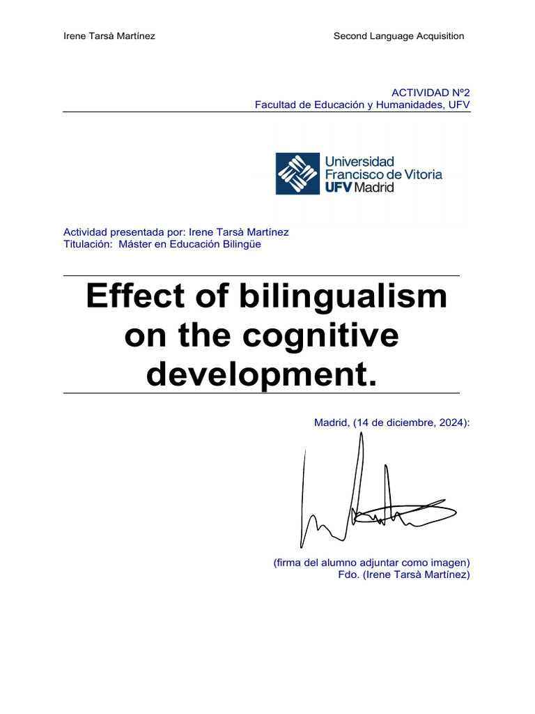 IreneTarsa SecondLanguageAcquisition Task2 | PDF | Language Acquisition | Second Language ...