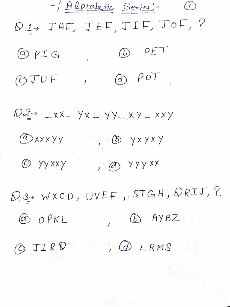 Alphabetic Series | PDF