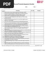 Daily PPE Inspection Checklist | PDF | Personal Protective Equipment ...