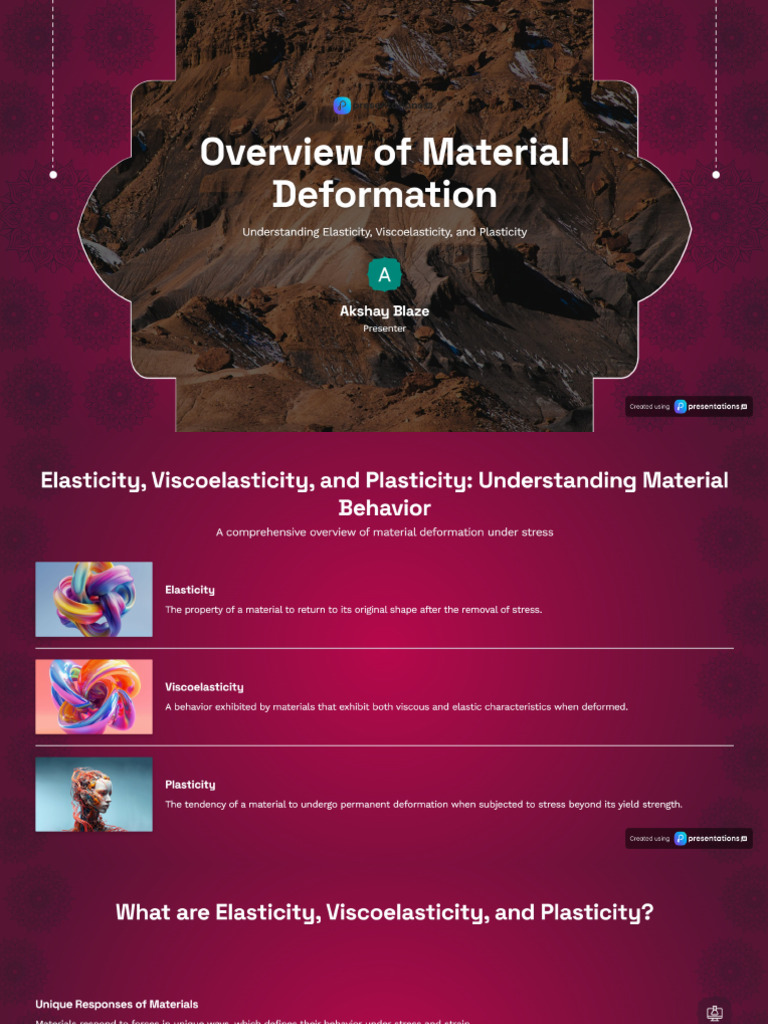 Elasticity, Viscoelasticity, and Plasticity - Understanding Material Behavior | PDF