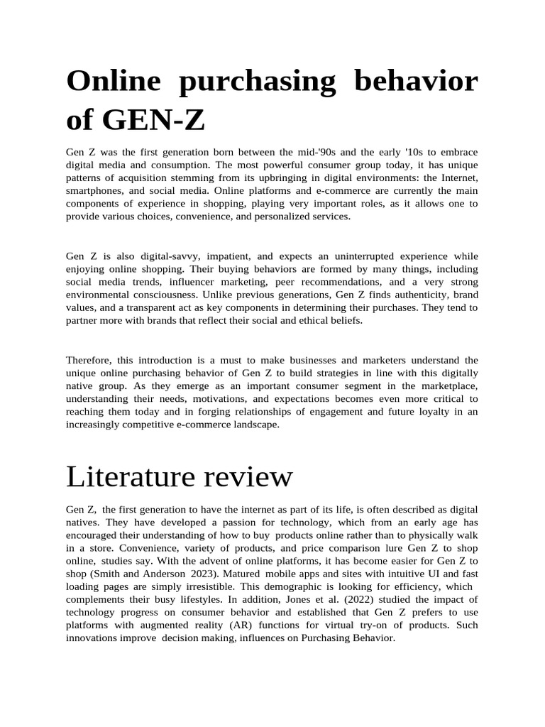 Gen Z Online Shopping Insights | PDF | Online Shopping | Behavior