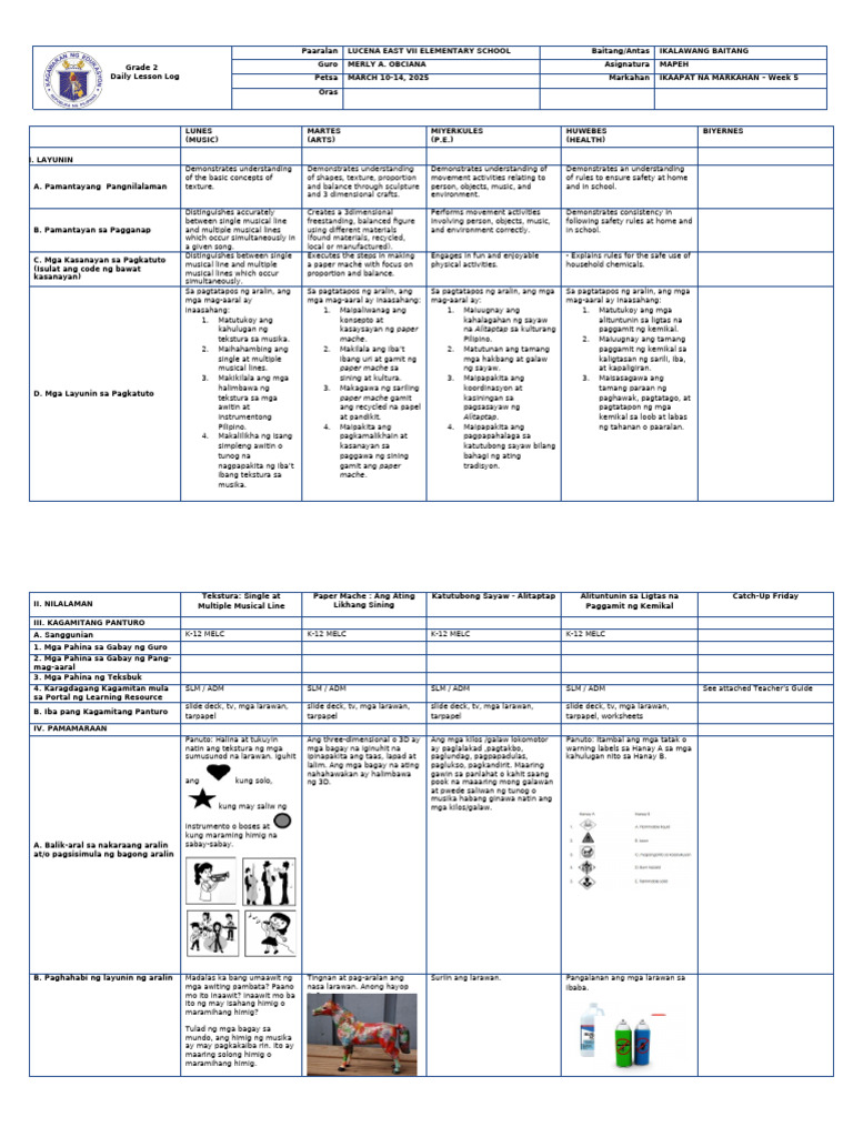 Q4-WEEK5-DLL-MAPEH-2 | PDF