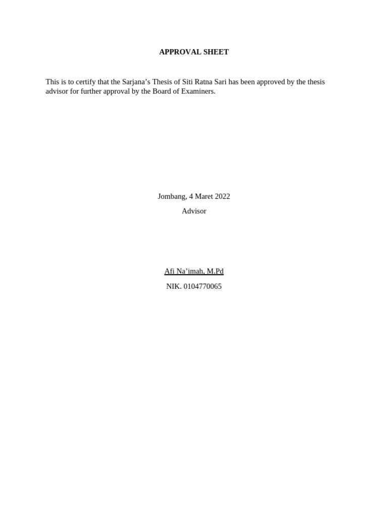 Approval Sheet | PDF