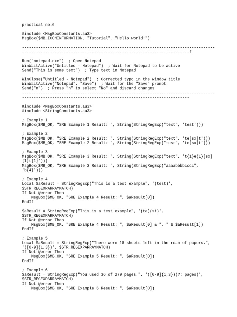 AutoIt and Java Programming Examples | PDF | Computer Programming ...