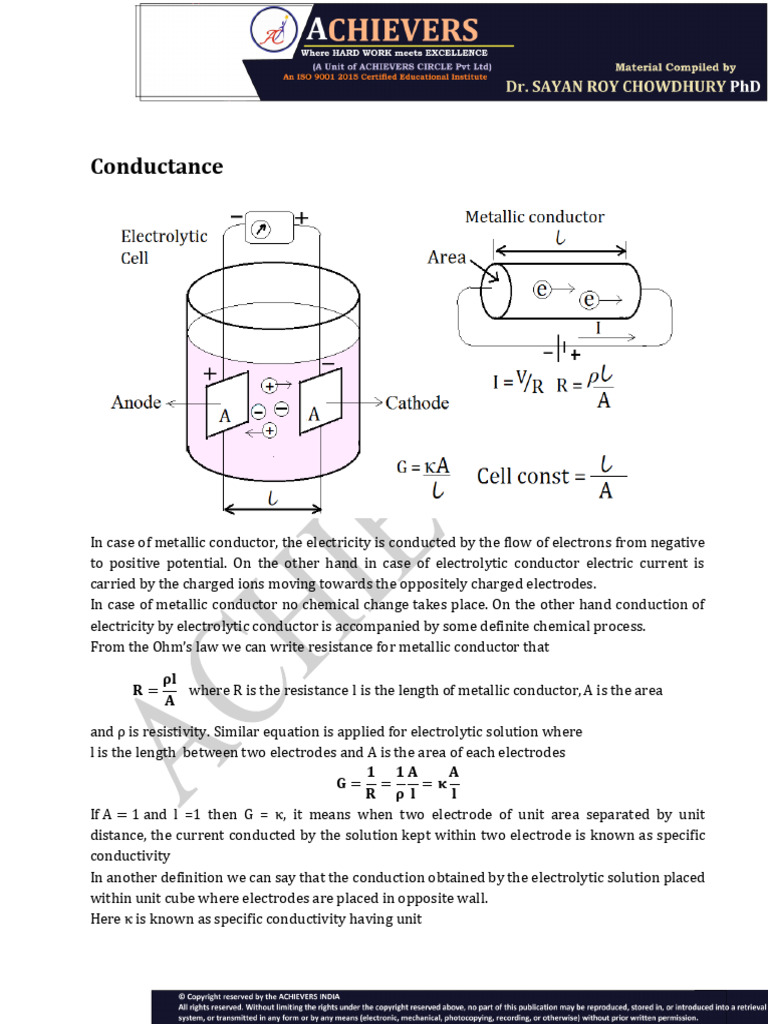 Conductance 26636649 | PDF | Electrical Resistivity And Conductivity | Ion