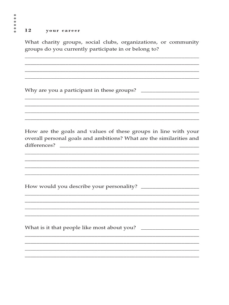 Community Involvement and Self-Reflection | PDF