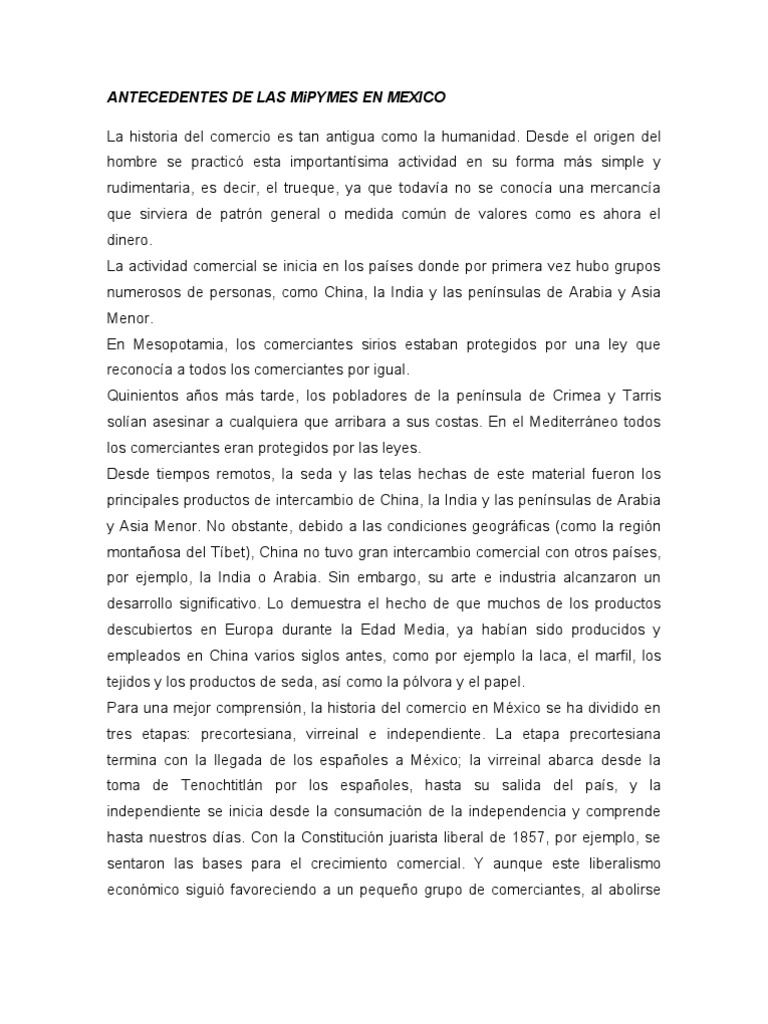 Historia y definición de las MiPyMEs en México | PDF | Compañía de ...