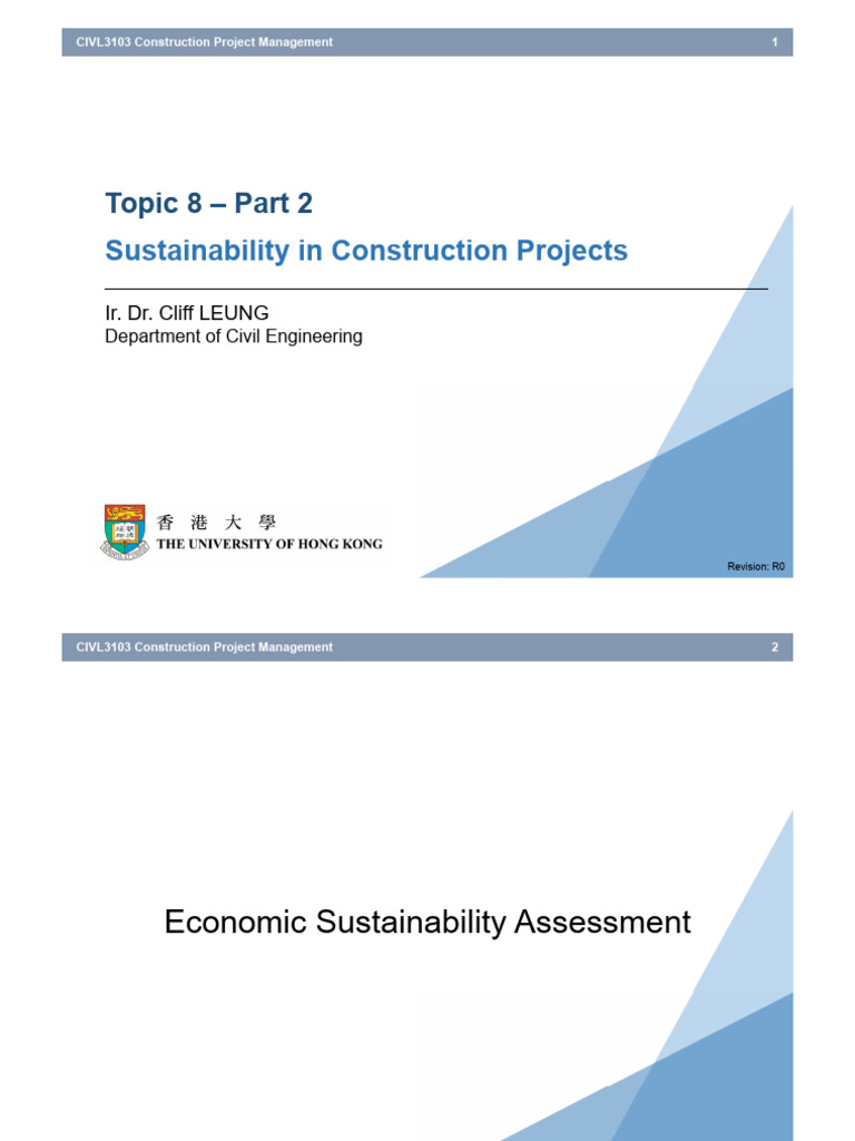 Economic Sustainability in Construction Projects | PDF | Net Present ...