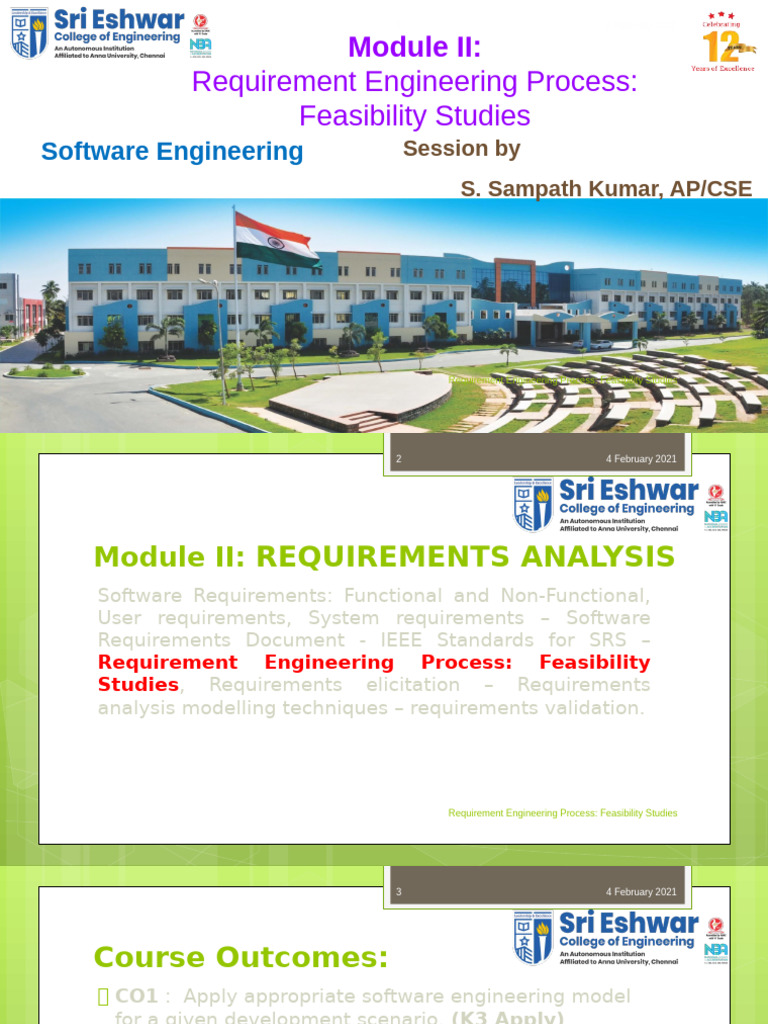 2.3 Requirement Engineering Process - Feasibility Studies | PDF | Feasibility Study | Computing