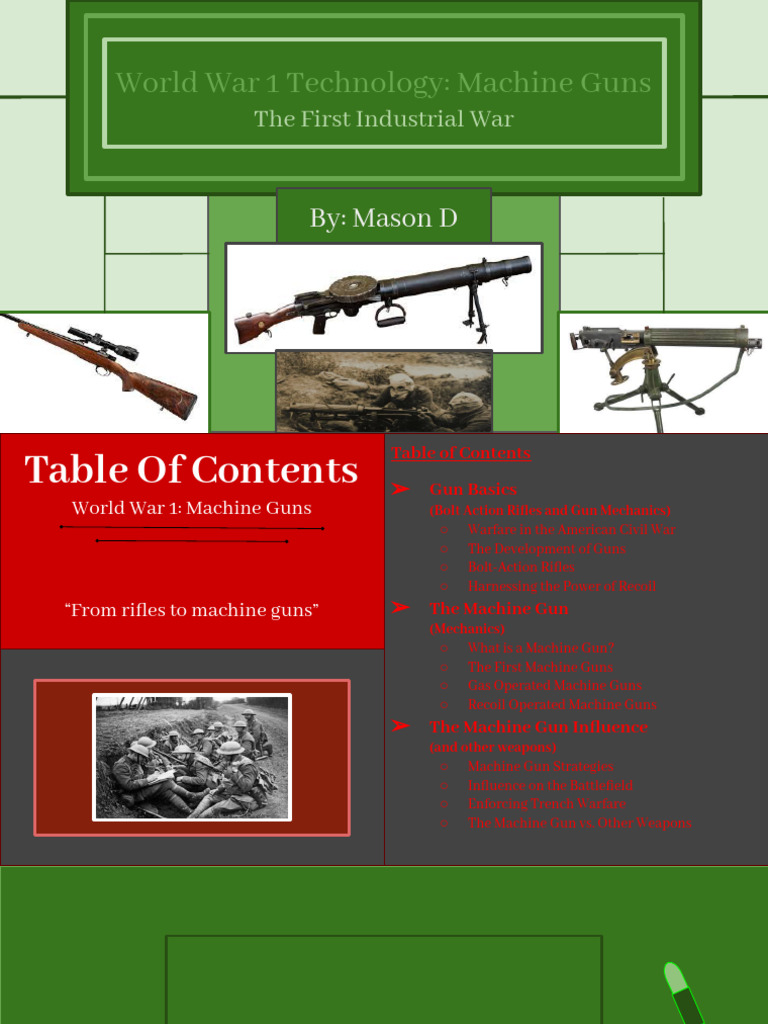World War 1 Technology Infantry and Machine Guns | PDF | Machine Gun | Gun