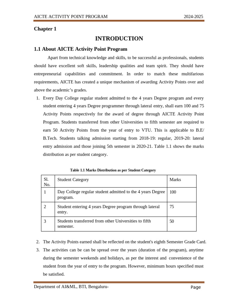 AICTE Activity Report 1-1 | PDF | Water Conservation | Water And The Environment