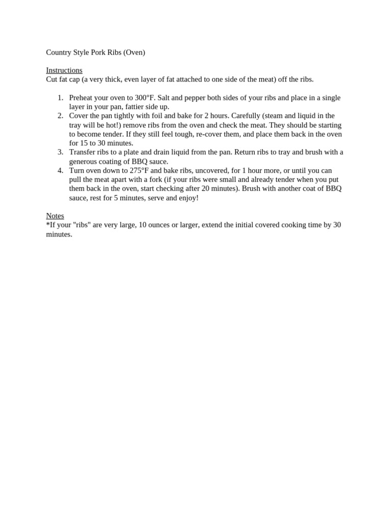 Country Style Pork Ribs | PDF