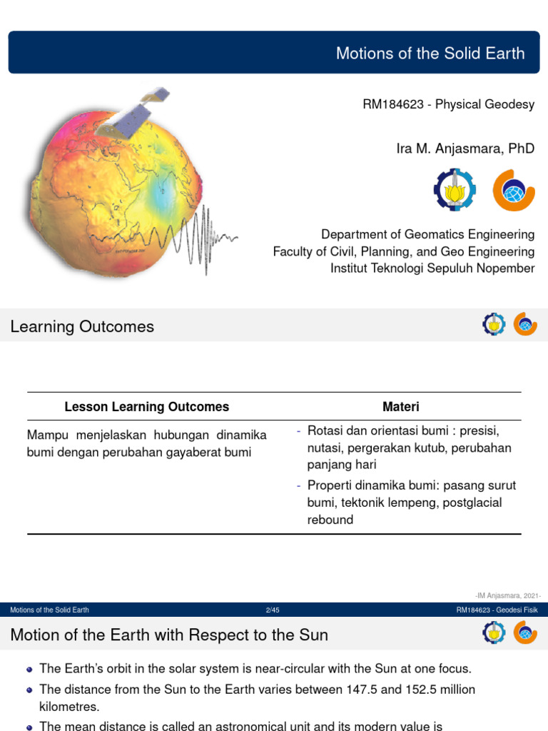 Motions of The Solid Earth | PDF | Tide | Plate Tectonics