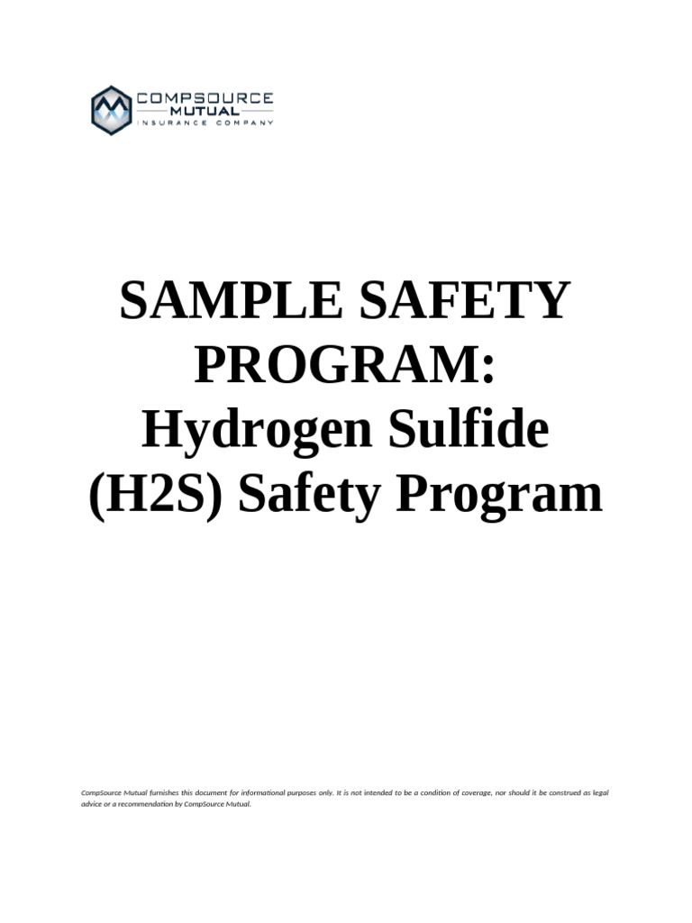 Hydrogen-Sulfide-H2S-Safety-Program | PDF | Odor | Sulfur Dioxide