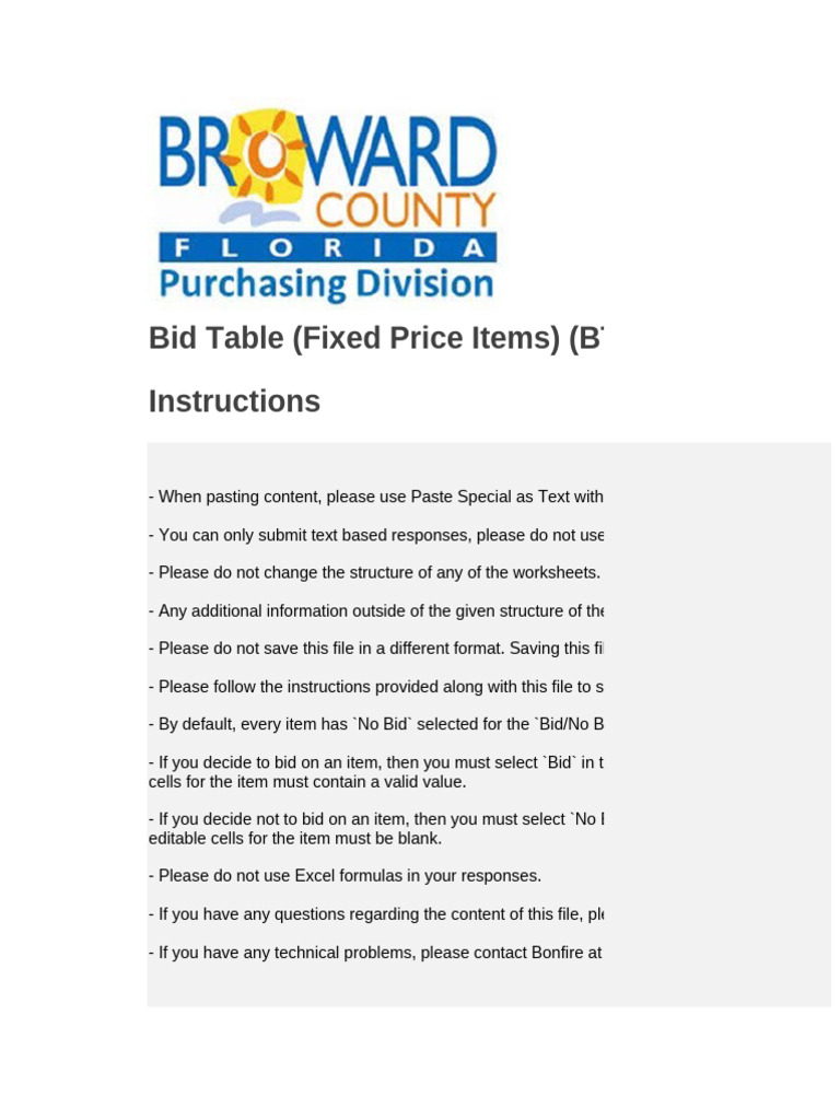 Bid Table for Fixed Price Items | PDF | Clinical Medicine | Immunology