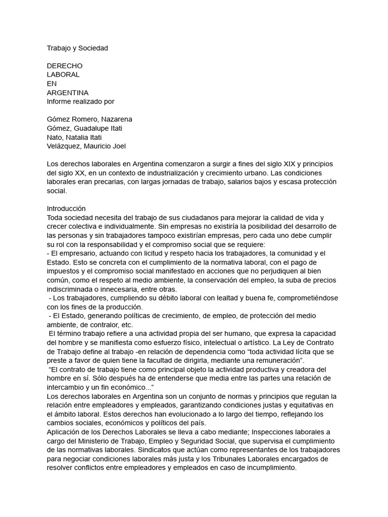 Derecho laboral- argentina 2024 (1) | PDF | Derecho laboral | Sindicato