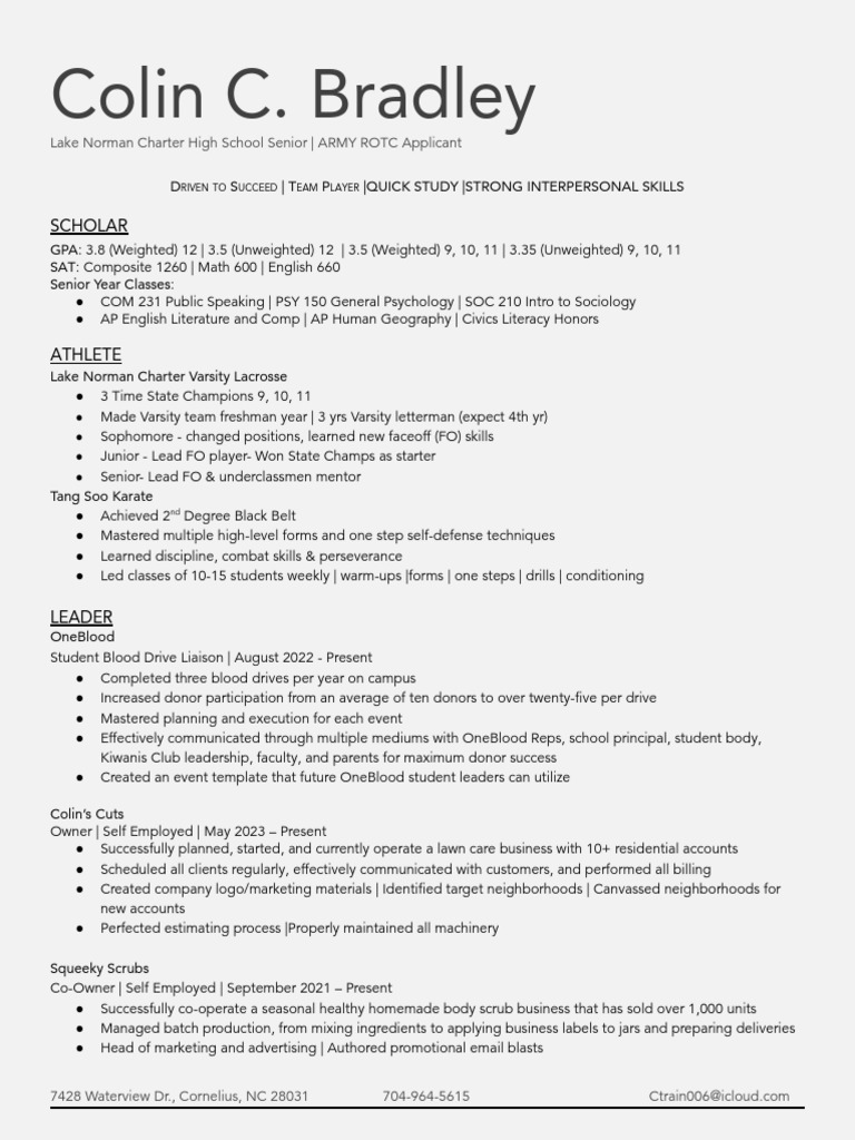 Colin ROTC Resume Updated | PDF