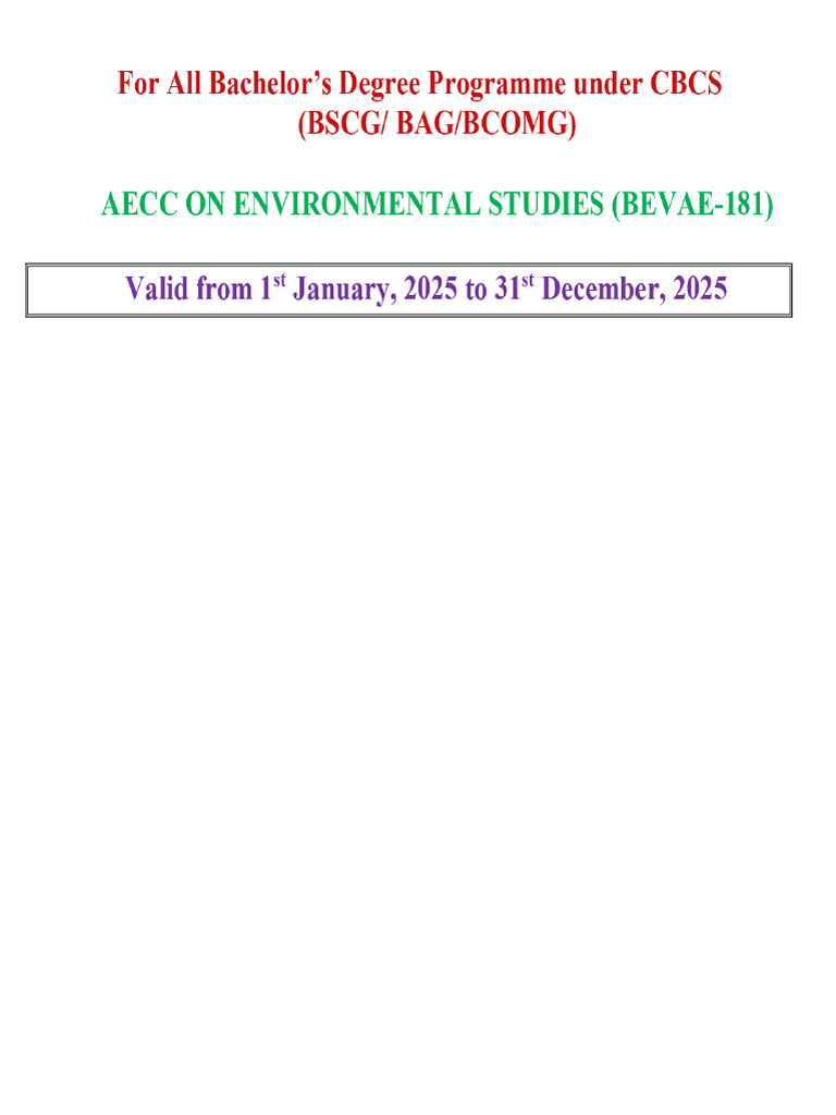 AECC Environmental Studies Assignment 2025 | PDF | Sustainability | Sustainable Development