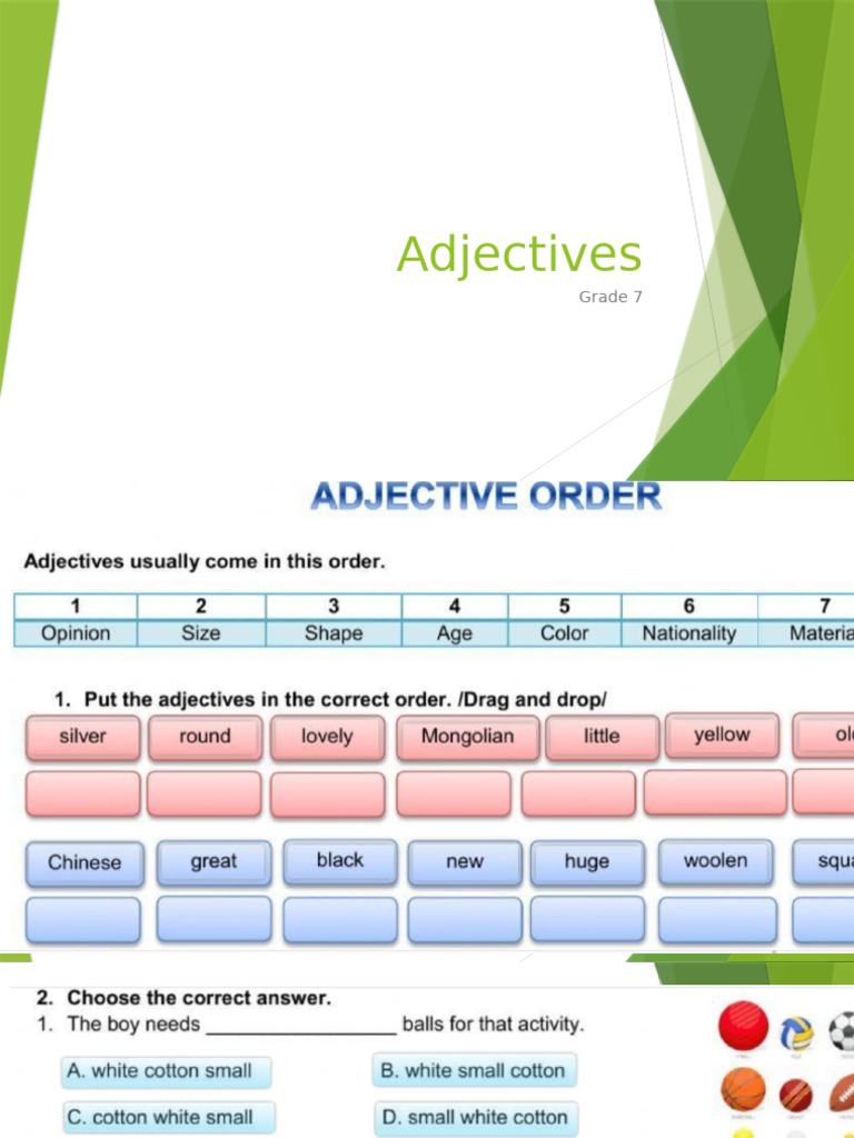Grade 7 Adjective Guide | PDF