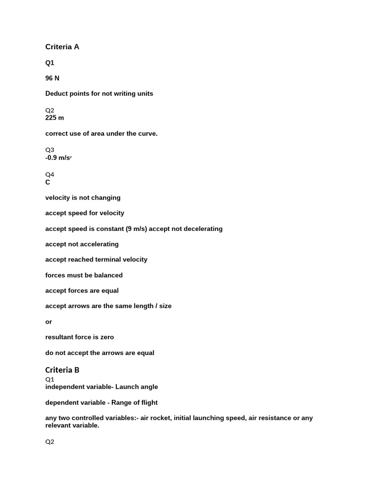 Unit 1 Sample MYP4 Physics MS | PDF