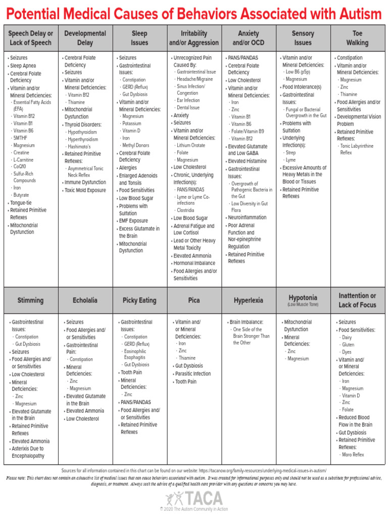 Medical Causes of Autism Behaviors | PDF | Vitamin | Gastroesophageal ...