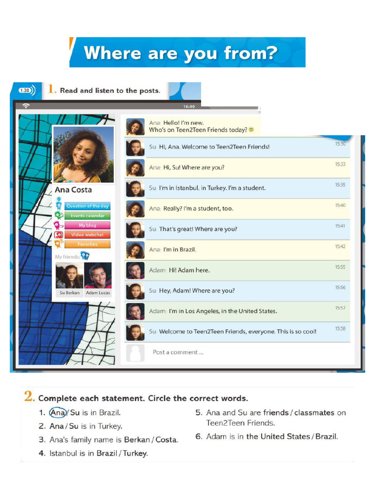 Ficha Semana 3 Where Are You From | PDF