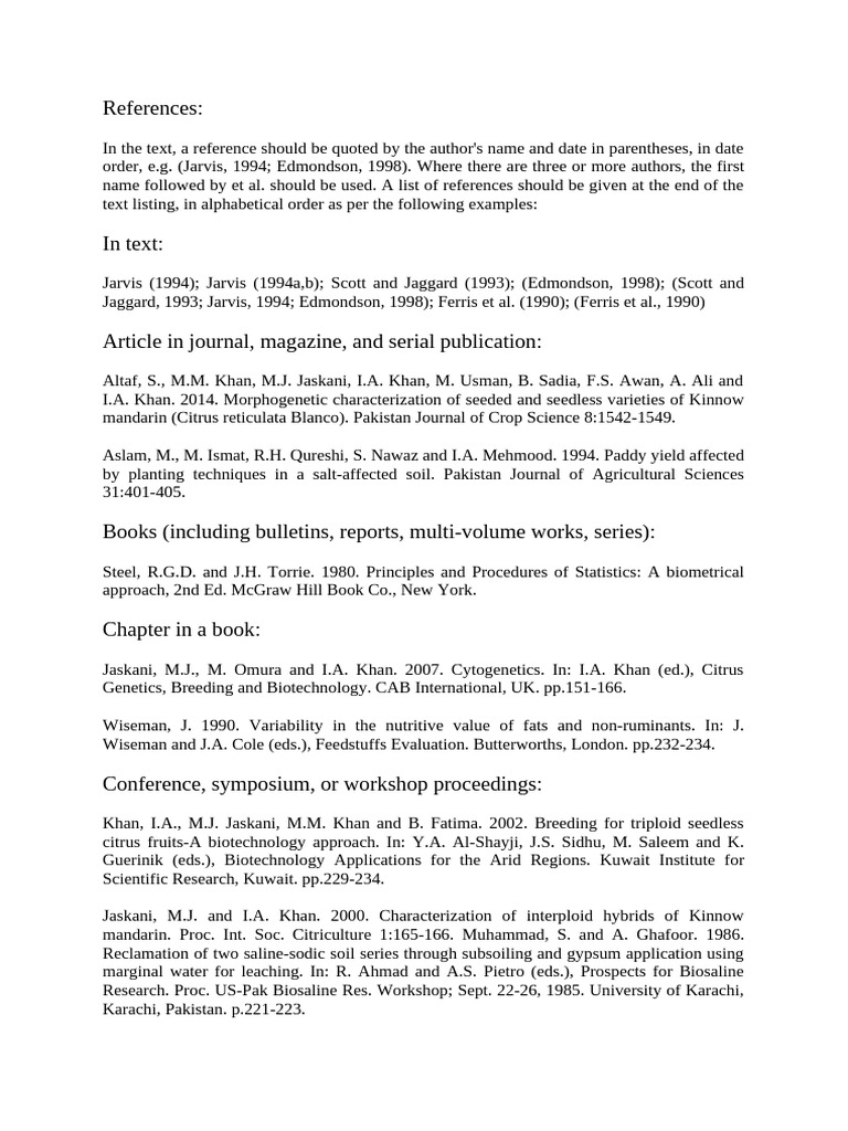 References PakJas Format | PDF | Citrus | Agriculture