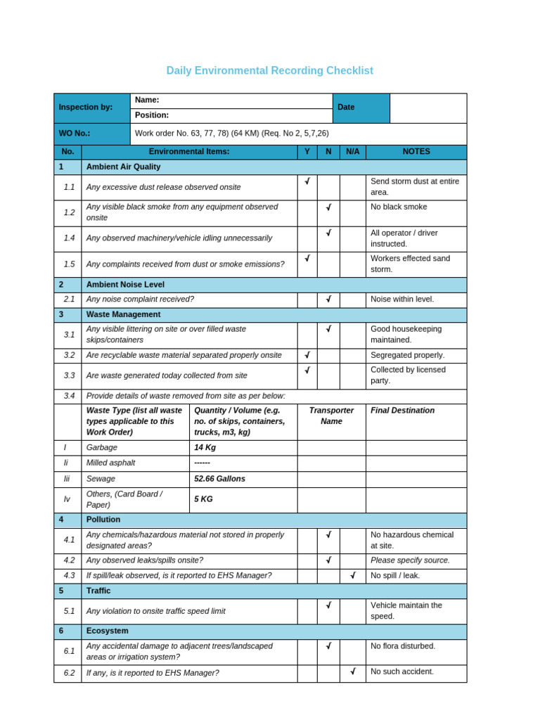 Daily Environmental Recording | PDF | Waste | Economy And The Environment