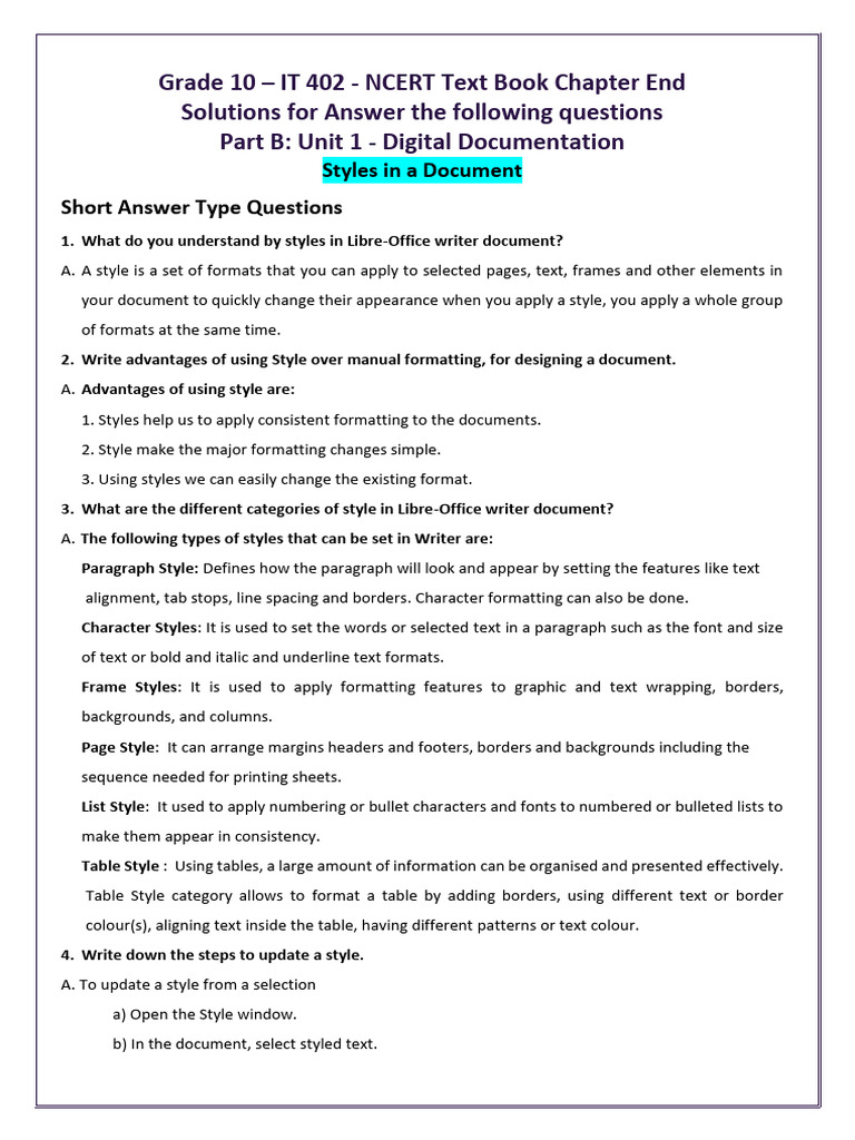 Unit 1 - DIgital Documentation - NCERT | PDF | Page Layout | Digital Image