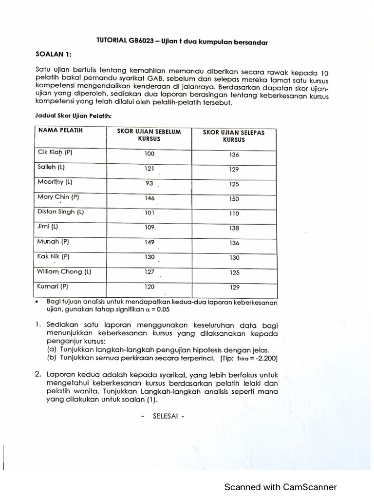 Ujian T Bersandar (Dependent) | PDF