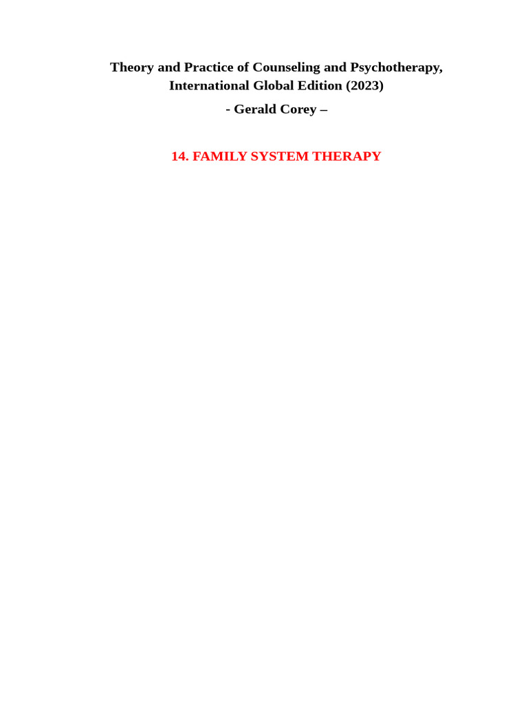 Family System Therapy | PDF | Family Therapy | Psychotherapy
