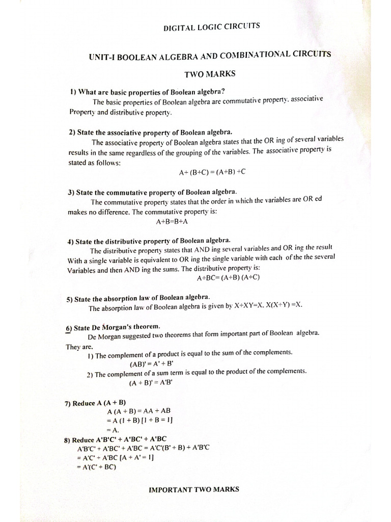 EE8351 Digital Logic Circuits | PDF
