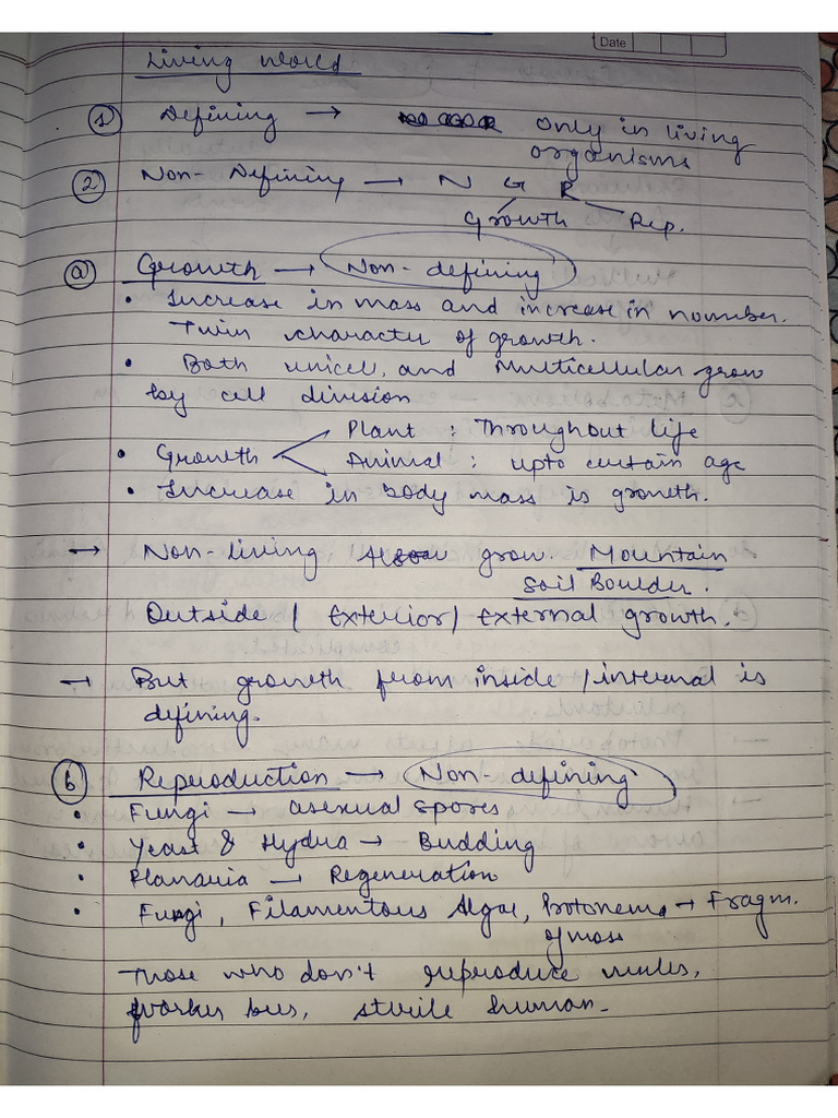 Living World 11th Hand Notes | PDF