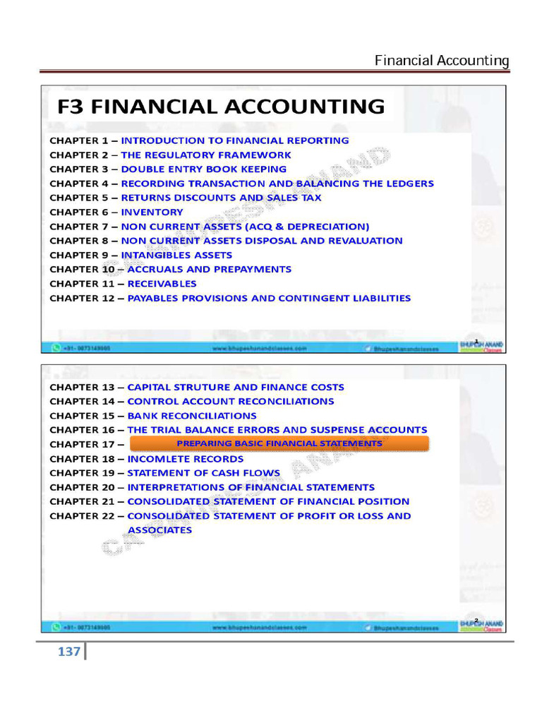 Acca f3 Financial Accounting Chapter - 17 (Notes) | PDF